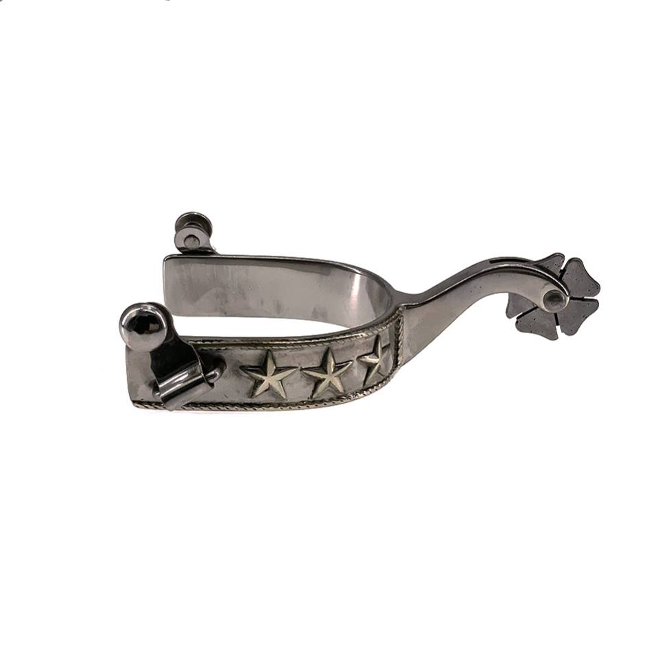 Western Edelstahl Sporen Stars mit Kleeblatträdchen ♞Westernreitshop ...